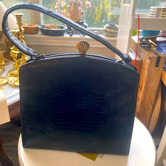 Bags | Vintage 194s Bellestone Tegu Lizard Handbag | Poshmark